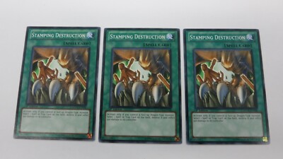 3x STAMPING DESTRUCTION SPELL SDDL-EN026 1ST EDITION COMMON YUGIOH NM ...