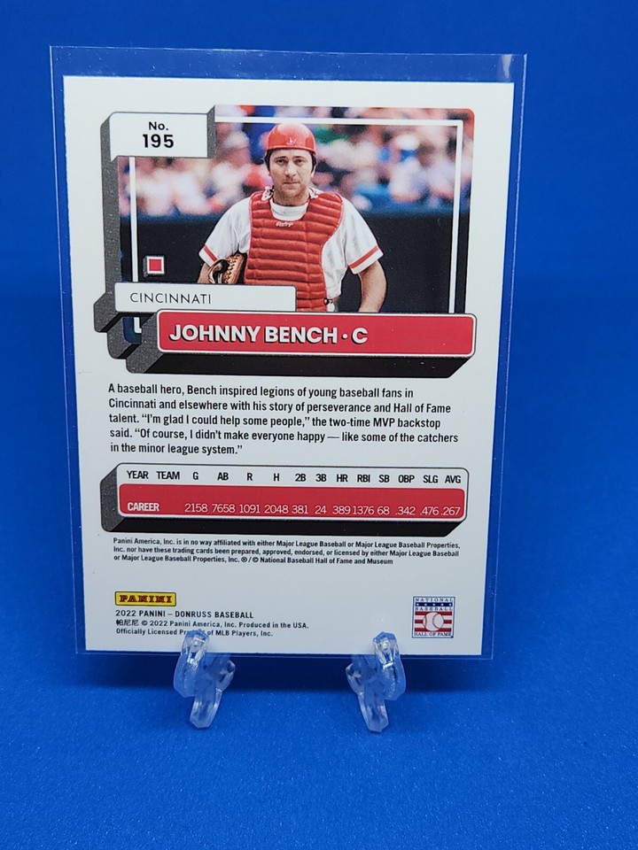 2022 Donruss "Holo Purple" Johnny Bench NM Cincinnati Reds HOF | eBay