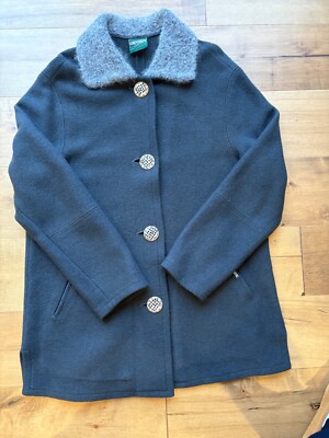 Vintage Geiger Austria 42 Boiled Wool Jacket Grey Car Coat | eBay