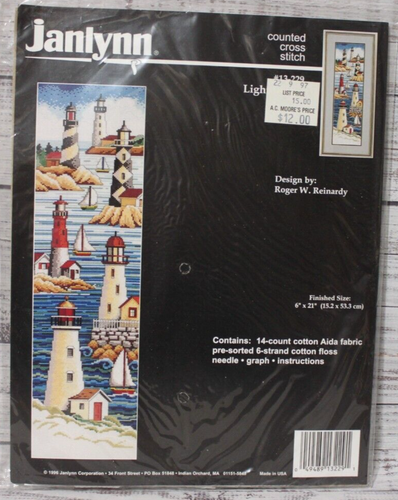 LIGHTHOUSES cross stitch kit JANLYNN Roger Reinardy 1996 NIP | eBay