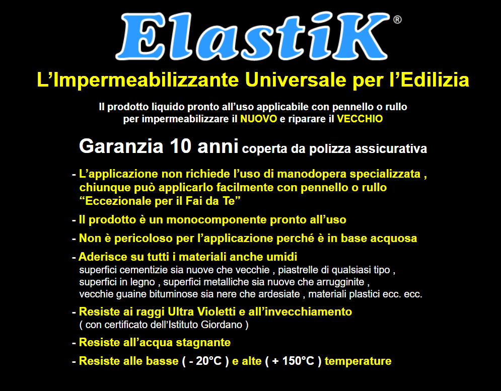 ELASTIK EDILCHIMICA IMPERMEABILIZZANTE NERO BITUMINOSO UNIVERSALE TUTTI ...
