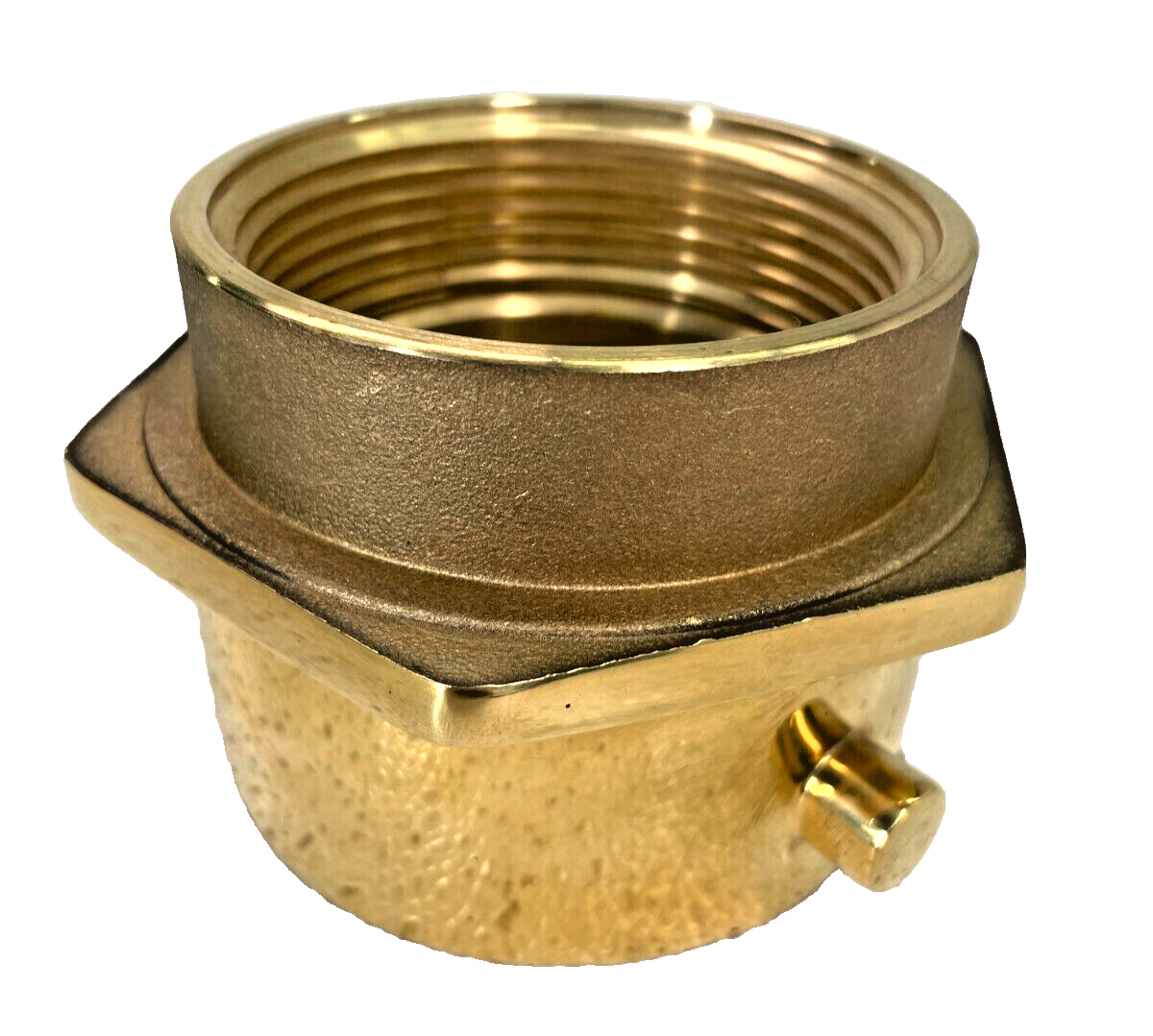 2-1/2" NH (NST) x 2-1/2" NPT Open Snoot Female Swivel Adapter w/ Pin ...