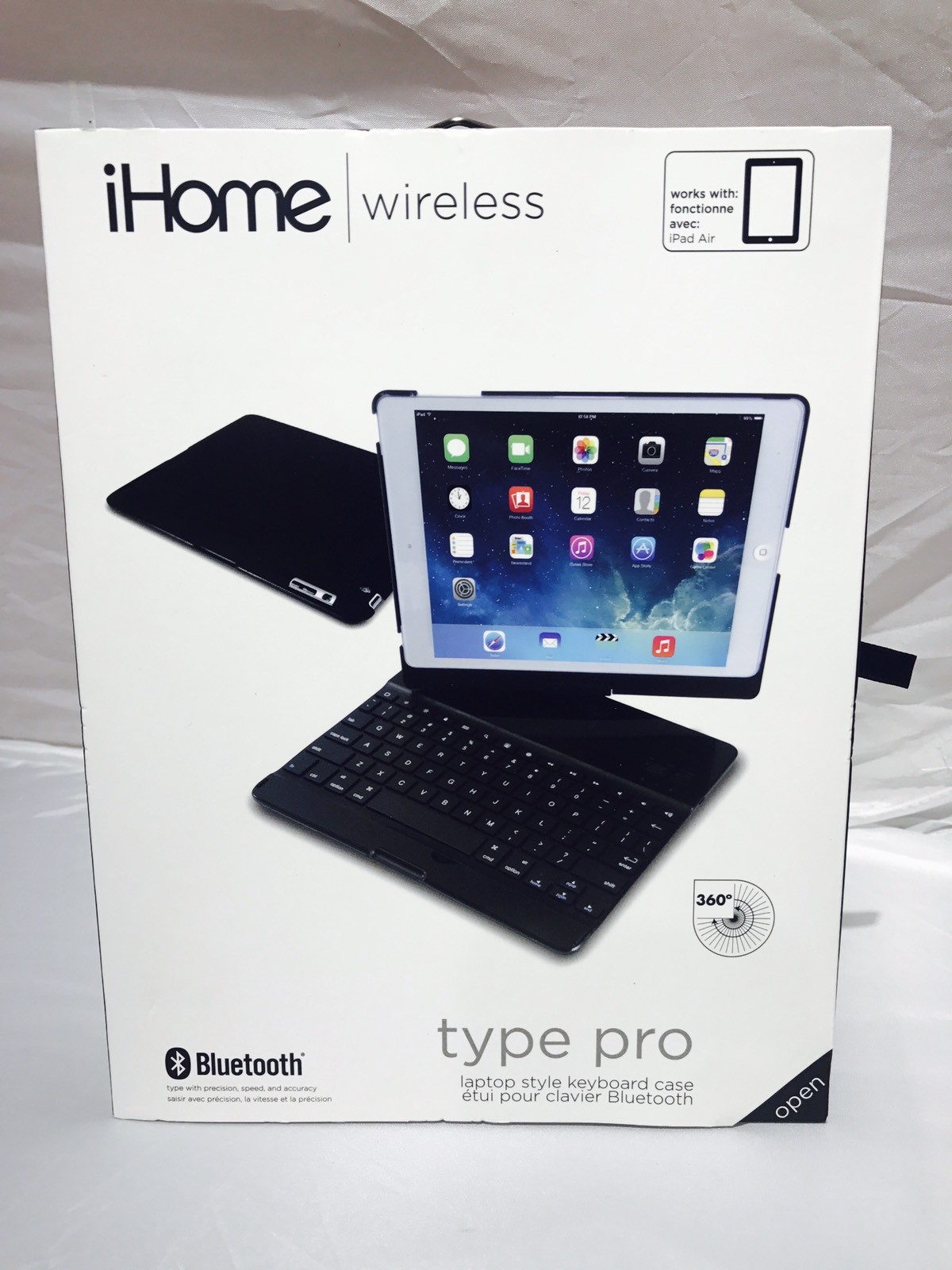 iHome Type Pro Bluetooth Keyboard Case for IPAD AIR BLACK Model: IH-FR ...