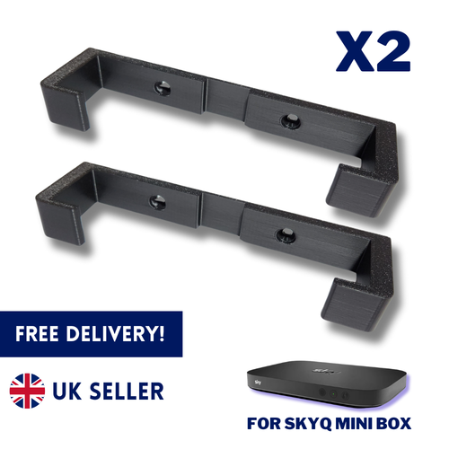 2 Sky Q Mini Box Wall Mount Bracket Holder Clip SkyQ Brackets Black ...
