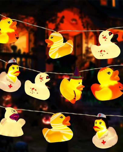 20 LED HALLOWEEN RUBBER DUCKS STRING LIGHTS FOR HALLOWEEN DECORATIONS ...