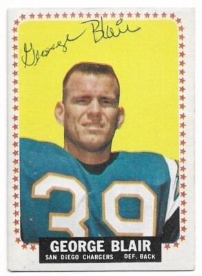 GEORGE BLAIR 1964 Topps Signed Autographed Football card #156 San Diego ...