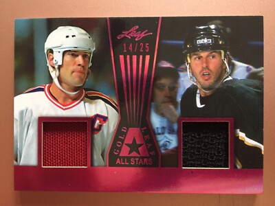 2017 Leaf Gold All Stars Dual Magenta 14/25 Mark Messier Mike Modano # ...