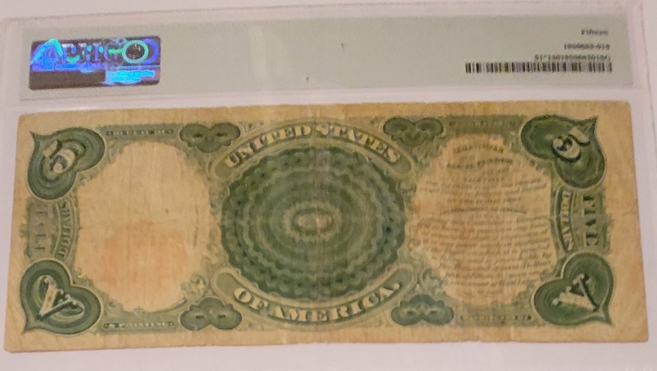 1907 PMG CF 15 $5 STAR US NOTE Sig COMBO SPEELMAN-WHITE Fr # 91 Serial ...