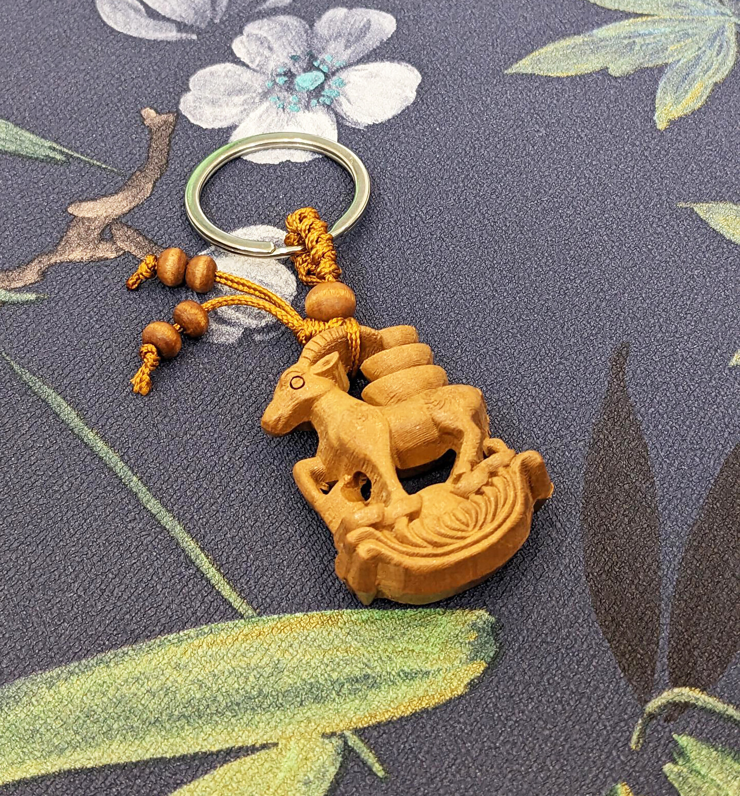 Chinese Zodiac Lunar New Year Hand Carved Mahogany Wood Keyring ...