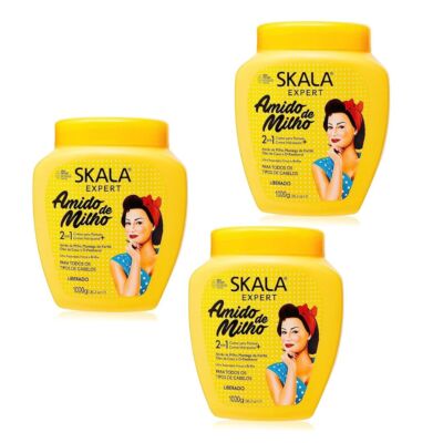 Lot of 3 Skala Maize Starch Combing Cream Hair Treatment Mask Vegan 1Kg ...