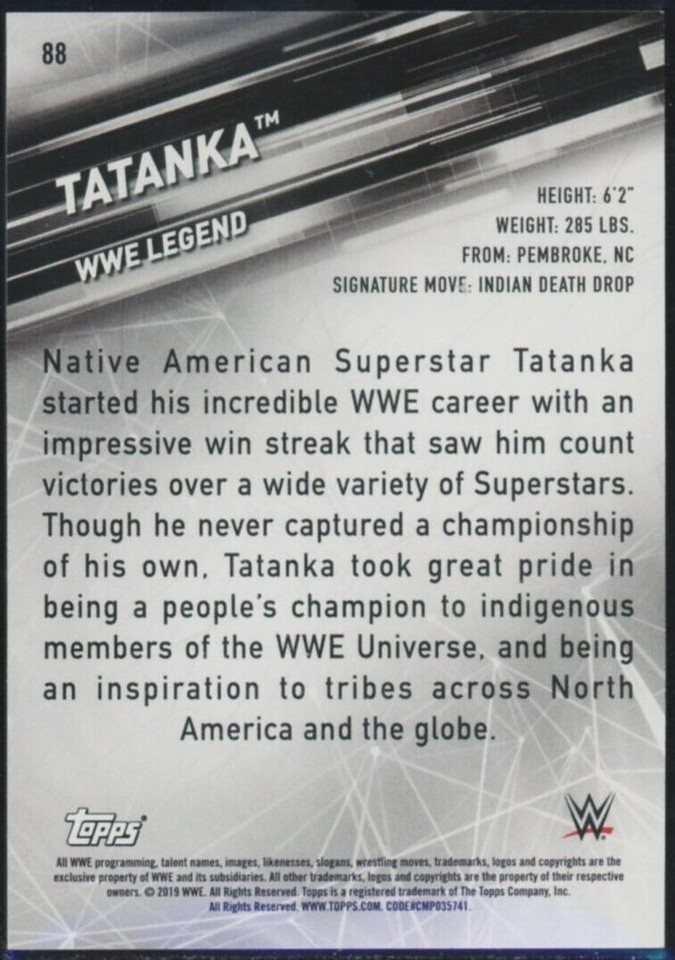 2019 Topps WWE Smackdown Tatanka #88 | eBay