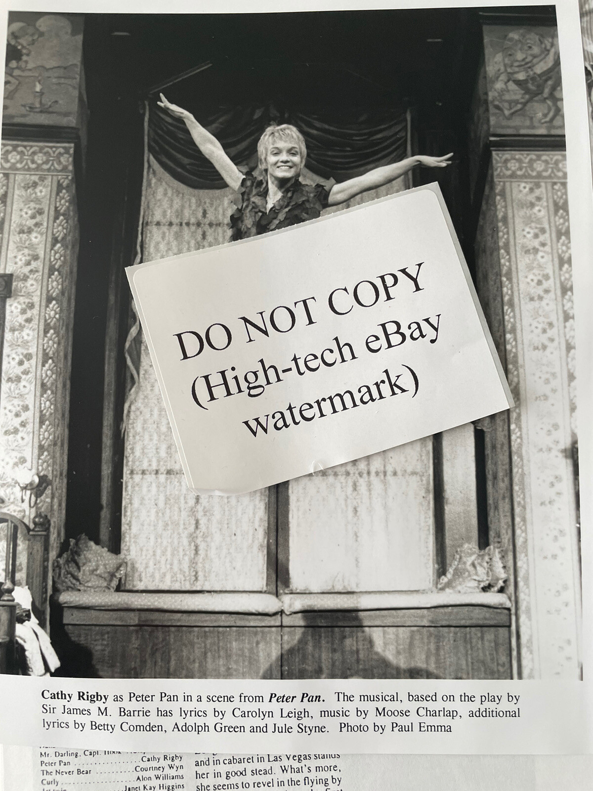 Rare Original Cathy Rigby Peter Pan Photo Press Media Promo Kit ...