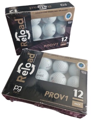 2 Reload PROV1 12-Pack Professional Golf Ball Titleist Recycled Golf ...