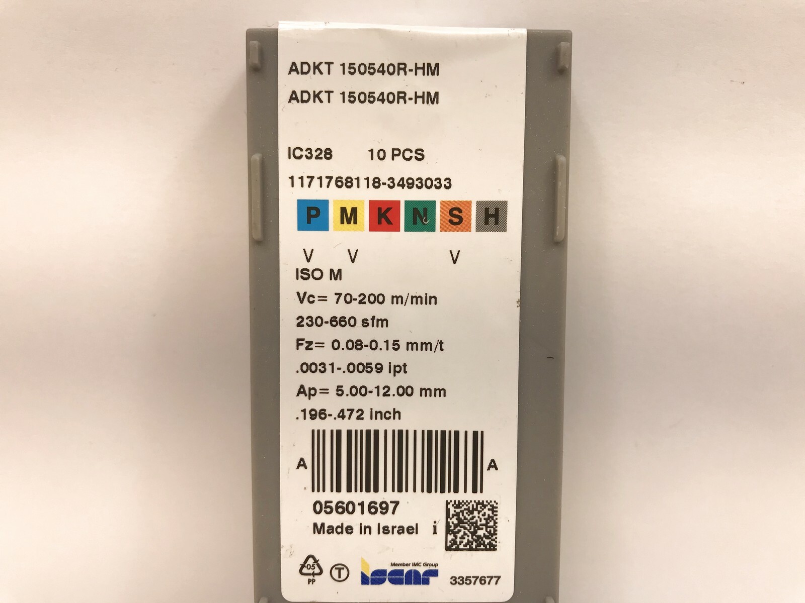ISCAR ADKT 150540r-hm Carbide Inserts Grade Ic328 10pcs for sale online ...