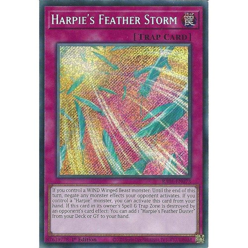 RA01-EN073 Harpie's Feather Storm : Secret Rare Card : 1st Edition ...