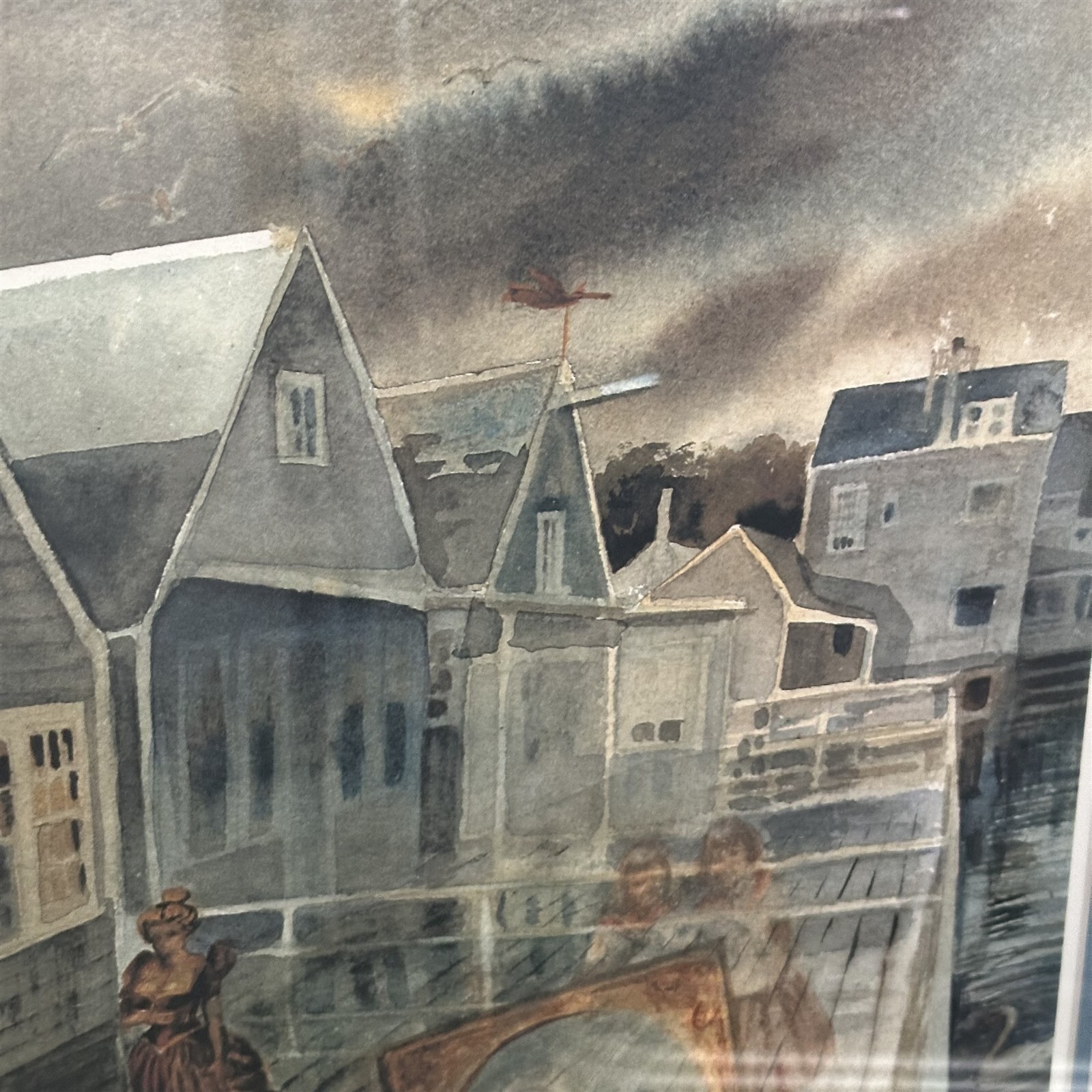 1982 Robert Perrin Nantucket Family Gathering Print South Wharf Ghosts ...