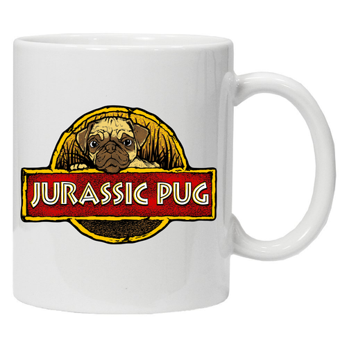 Jurassic Pug Dog Lover Park T-Rex Parody Funny Coffee Mug Tea Cup ...