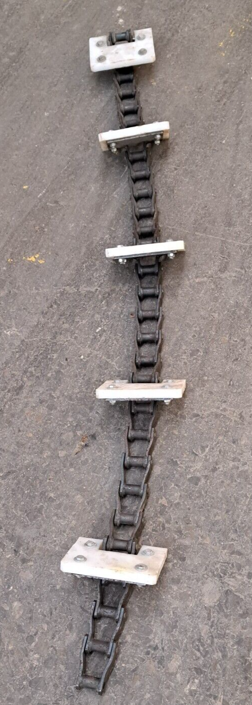 #240H CLEAN GRAIN ELEVATOR CHAIN 75" LONG 2" PITCH 3-1/2" OW 2" IW 5 ...