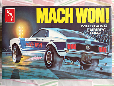 SUPER RARE! **NIB VINTAGE AMT MACH WON MUSTANG FUNNY CAR KIT *SEALED ...