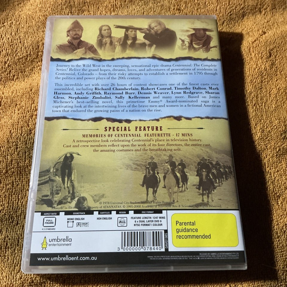 Centennial (DVD, 1978) Mini-Series All Regions Richard Chamberlain ...