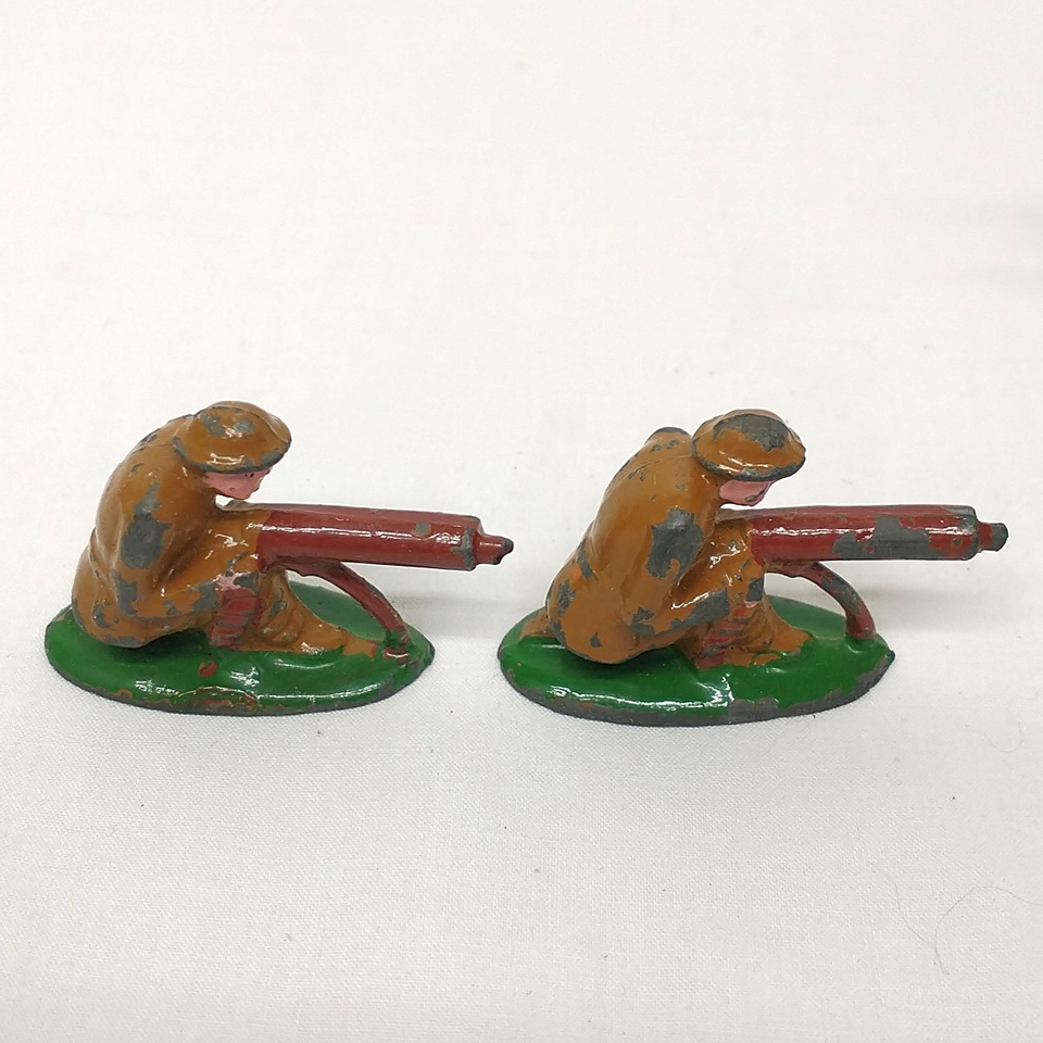 Vintage 1930s Barclay Manoil Toy Soldiers Bugler +2 Machine Gunner Lot ...
