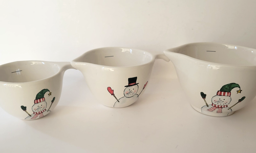Rae Dunn Snowman Measuring Cups 3 pc Set Nesting Christmas Winter ...