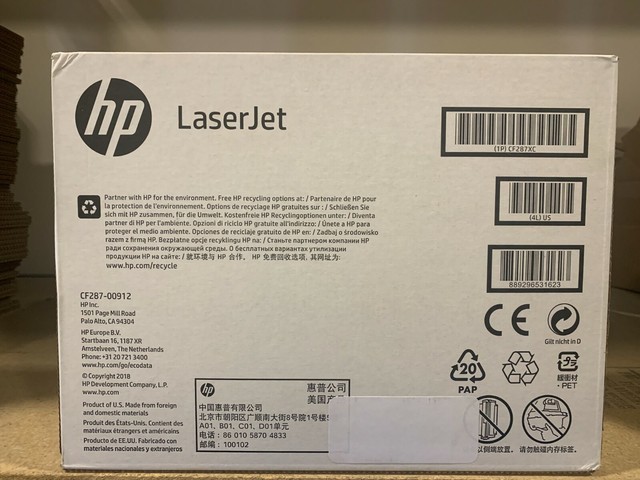 HP LaserJet CF287XC Toner Cartridge 18 000 Pages - Black for sale ...