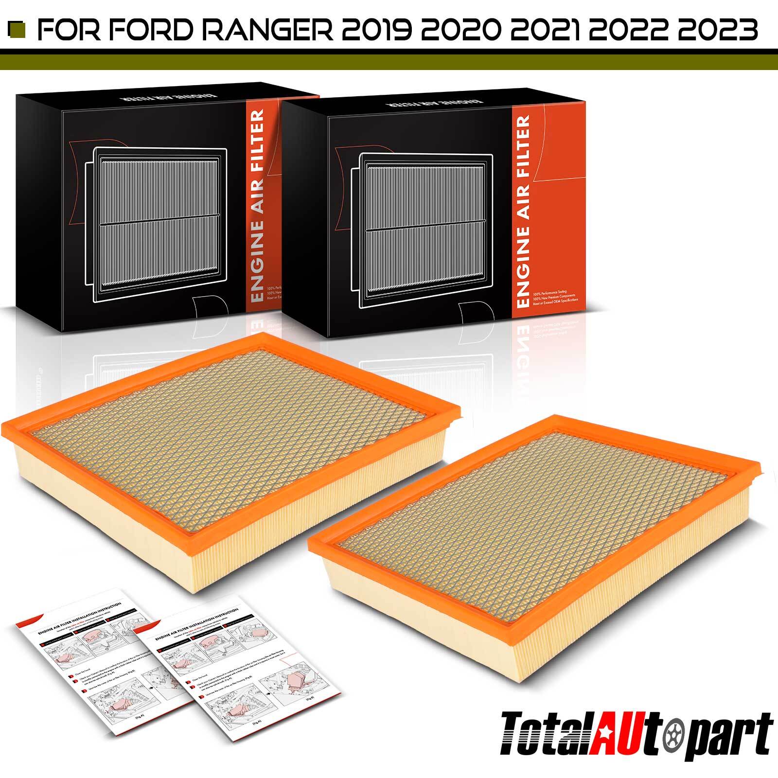2x Engine Air Filter for Ford Ranger 2019 2020-2023 L4 2.3L Flexible ...