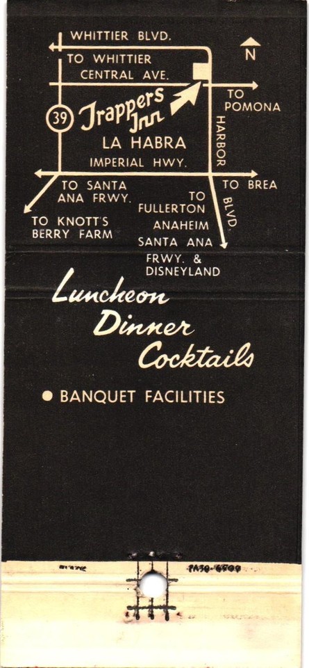 Trappers Inn, La Habra, California Vintage Matchbook Cover | eBay