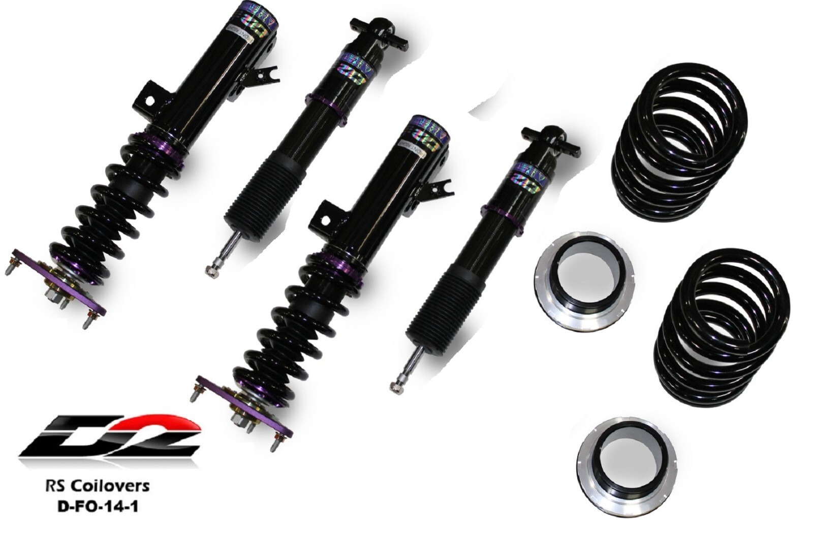 D2 Racing RS Coilovers 36-Step Adjustable Shocks for 13-20 Fusion D-FO ...