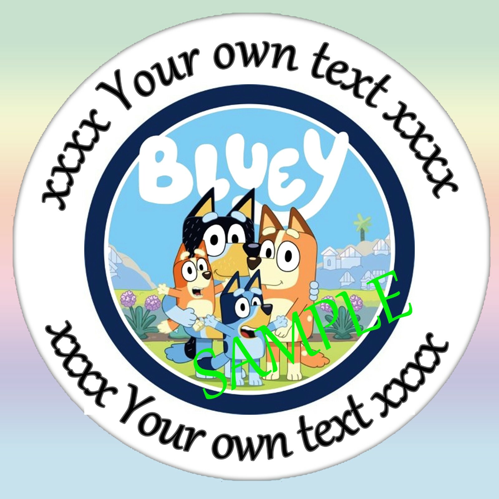 Personalised Stickers For Bluey themed Party Bag & Sweet cone labels ...