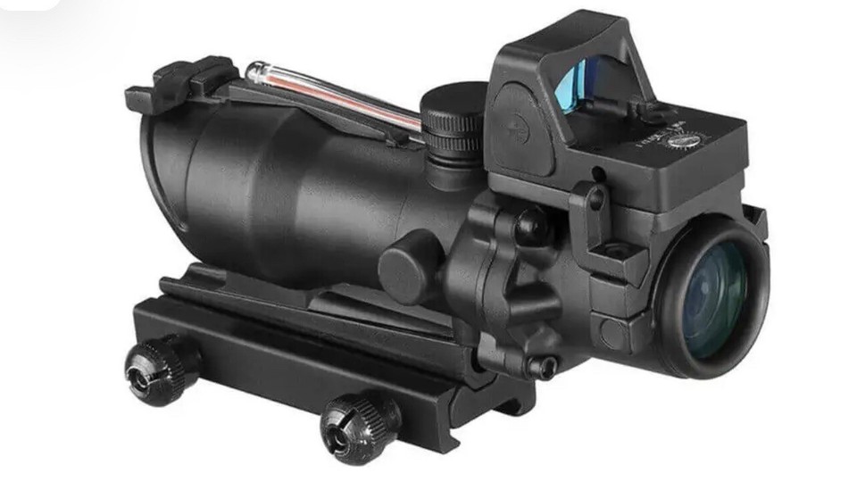 4x32 ACOG Optic Scope Reticle Fiber Red Illuminated Optic Sight With ...
