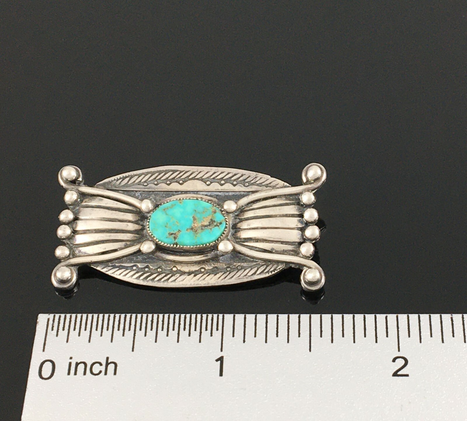 NATIVE AMERICAN NAVAJO HANDMADE STERLING SILVER & NATURAL TURQUOISE BOW ...