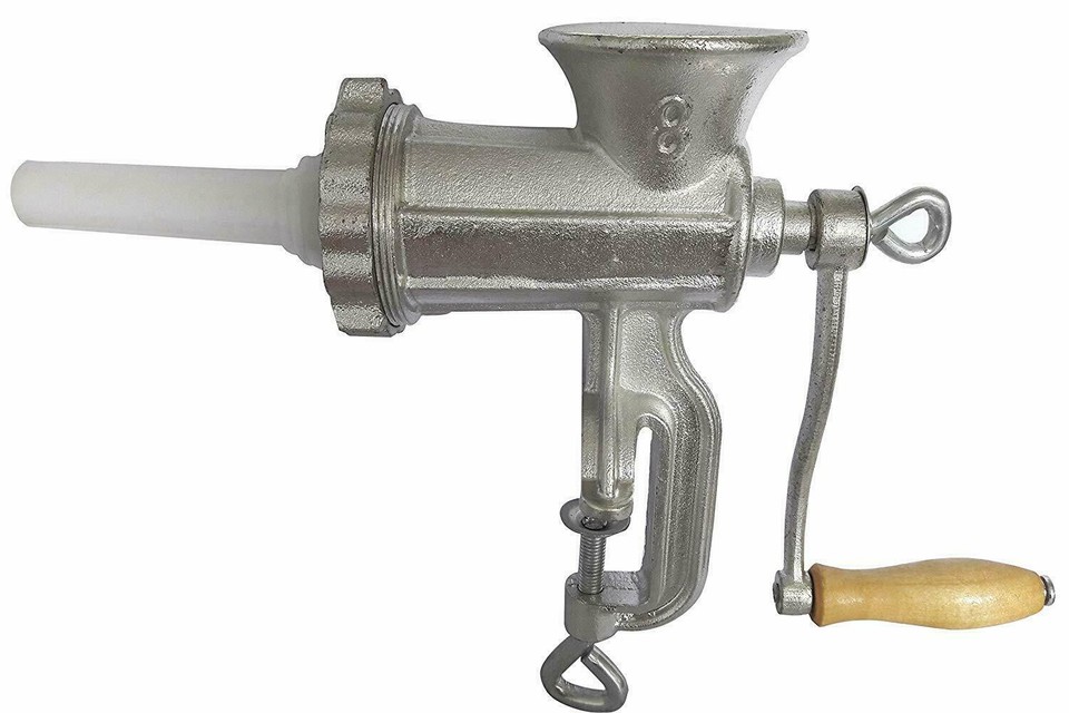 CAST IRON MEAT MINCER MINCE MAKER WITH BENCH CLAMP HEAVY DUTY HAND ...
