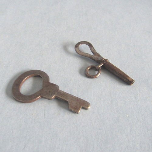 2 Vintage Metal Pocket Watch Winding Steel KEY Flat Steel KEY | eBay