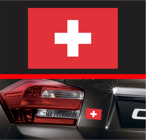 "4"" Swiss Flag Vinyl Decal Bumper Sticker Switzerland Car Decal CHE CH ...