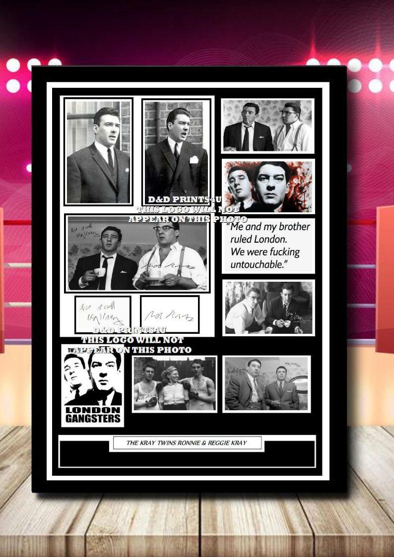 .335) the krays twins ronnie & reggie kray signed photograph framed ...