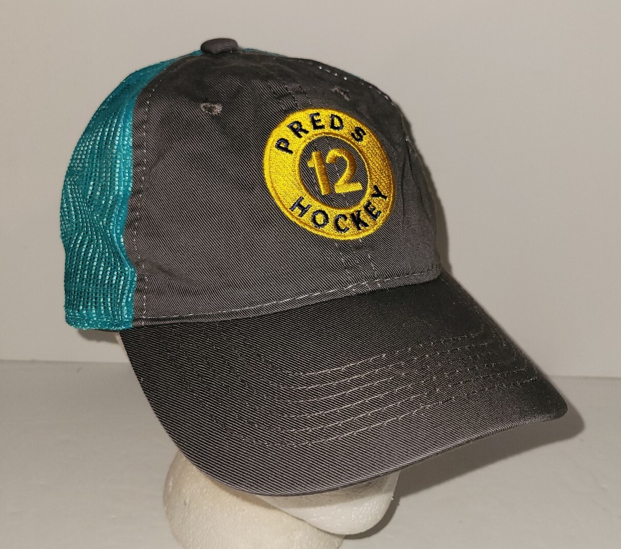 NASHVILLE PREDATORS Preds NHL turquoise Blue Gray Mesh Back Logo Cap ...