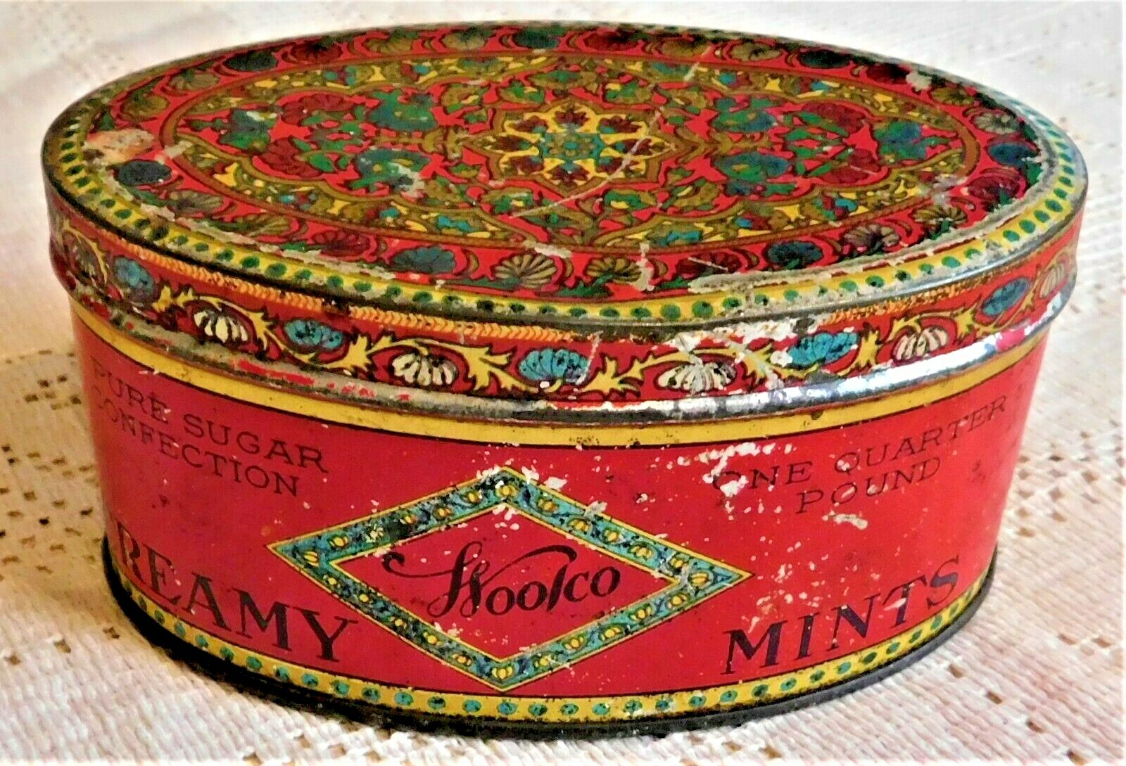 VINTAGE ANTIQUE 1930's -1940's TIN - WOOLCO CREAMY MINTS TIN - F.W ...