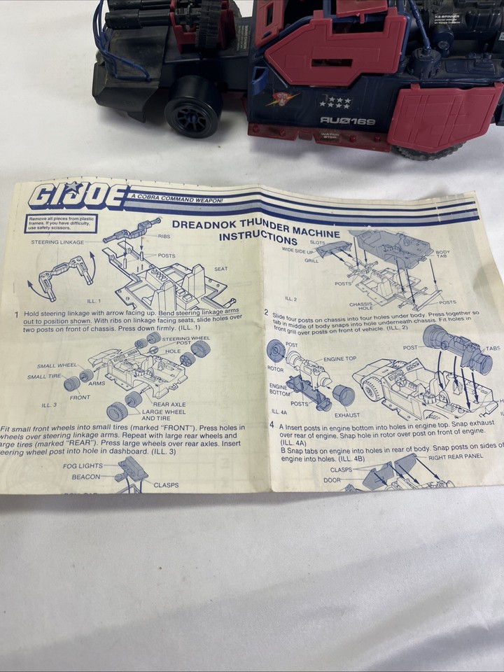 1986 Hasbro GI Joe Dreadnok Thunder Machine & Paperwork Vehicle ...