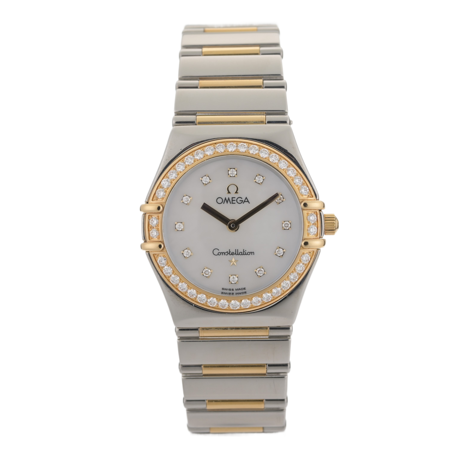 OMEGA Constellation 1376.75.00 Diamond MOP Dial & Bezel 18k Gold Ladies ...