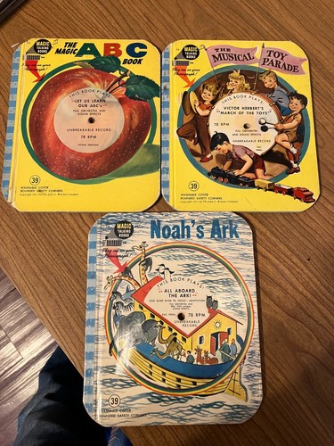 Magic talking Books with 78 record 1955 Noah's Ark, Musical toy parade ...