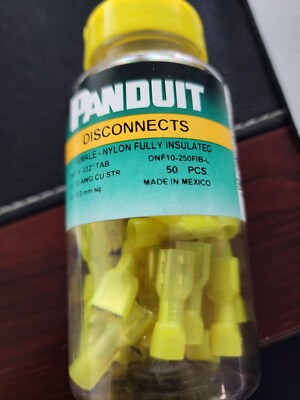 Panduit Dnf10-250Fib-L Female Disconnect,Yellow,12-10Awg,Pk50 | eBay
