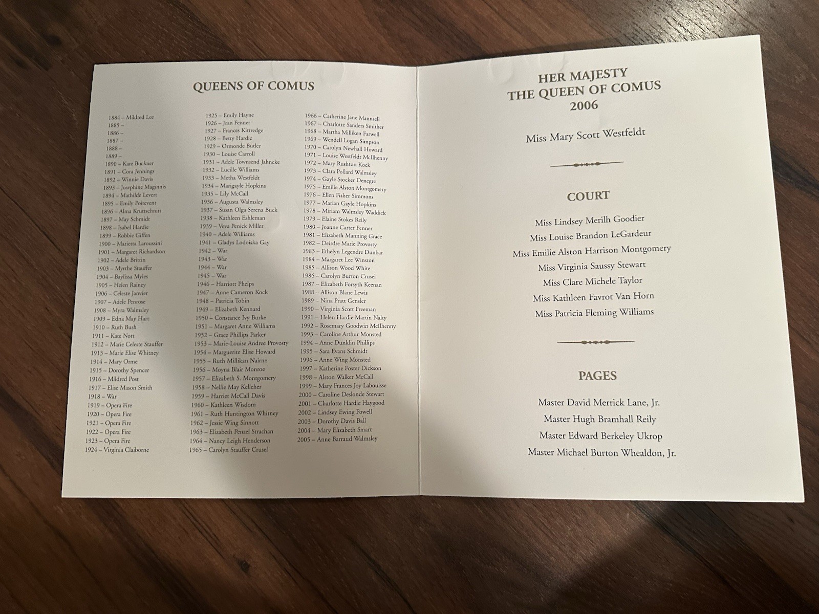 150th Anniversary 2006 Comus Ball Program- Mardi Gras Krewe Favor | eBay