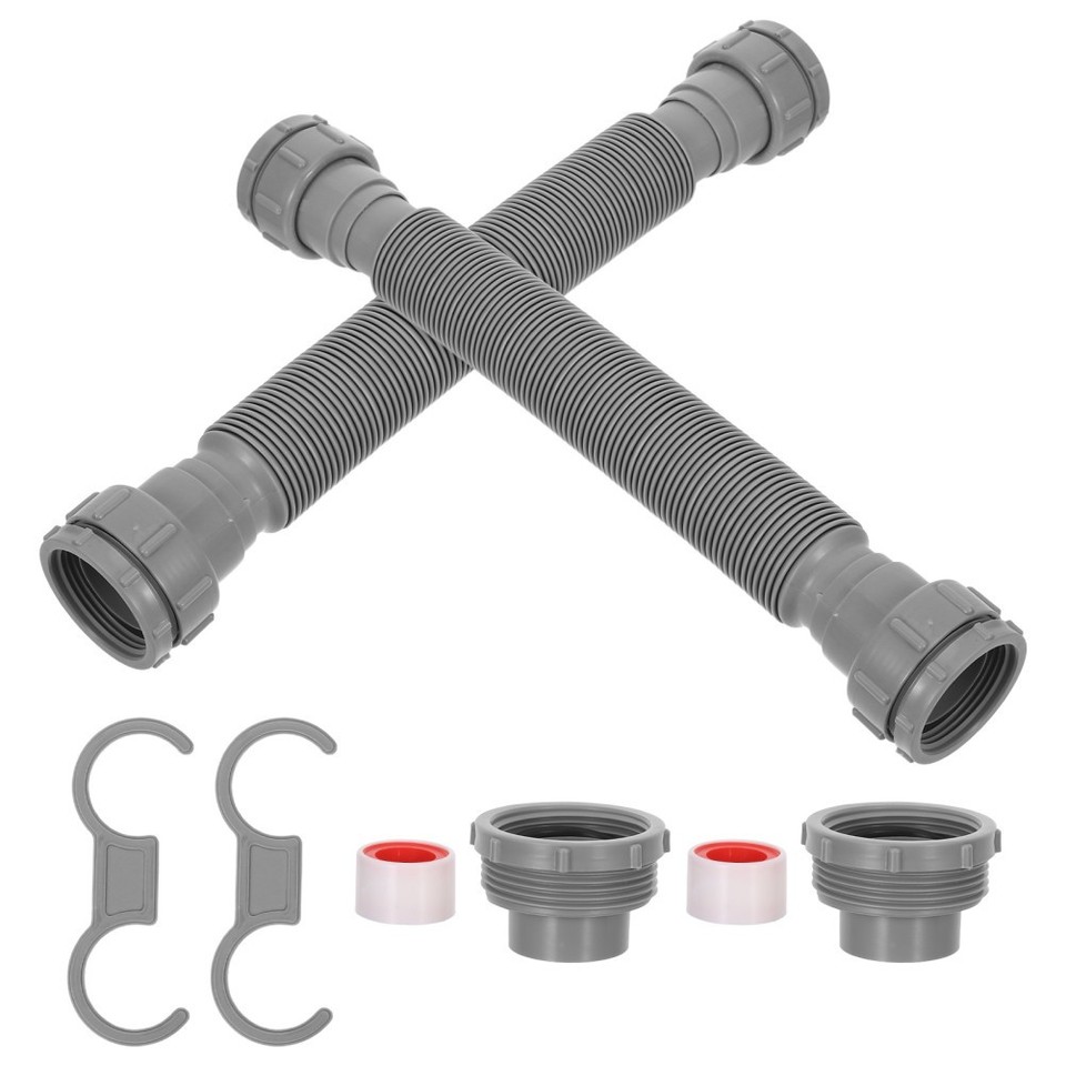 1Set Expandable Flexible P-Trap Pipe Kit - 45mm Internal Thread Pipe ...
