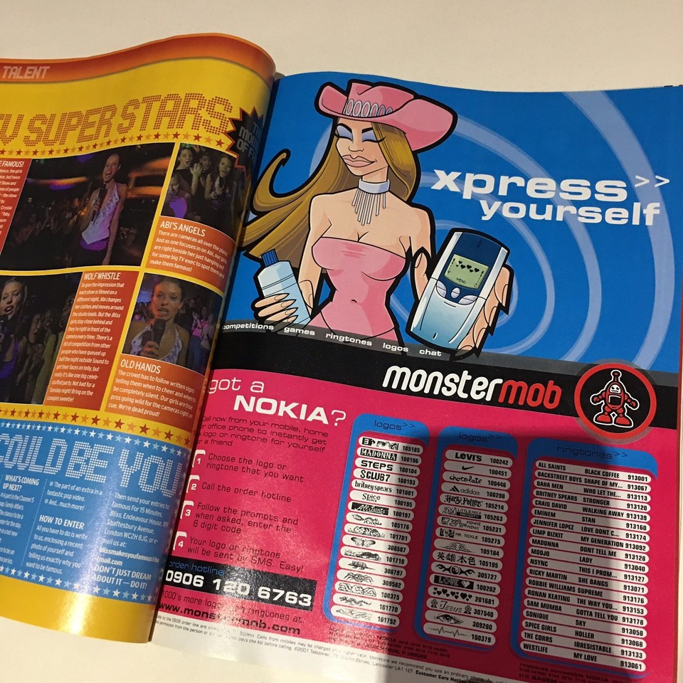 Bliss magazine Britney Spears April 2001 UK Sketchers Ad Destiny’s ...