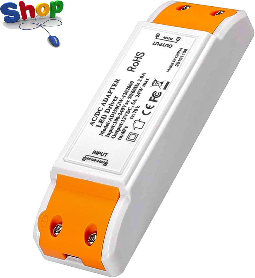 12V LED Driver 24W 2A LED Transformer, Low Voltage Led Driver Adapter ...