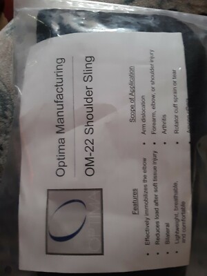 Optima Manufacturing Shoulder Sling OM 22 Bilateral Instructions ...