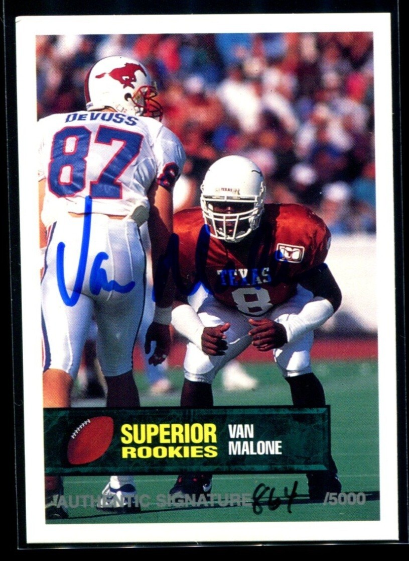 VAN MALONE Signed 1994 Superior Rookies AUTO Authentic Autograph ...