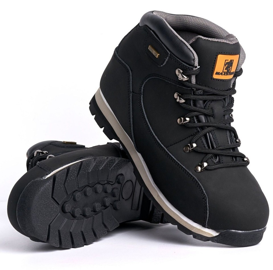 MENS GROUNDWORK LIGHTWEIGHT LEATHER STEEL TOE CAP SAFETY WORK BOOTS ...